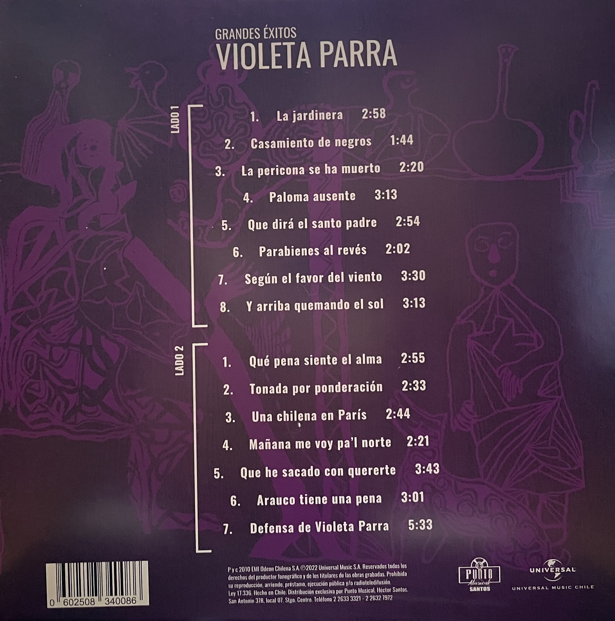 VIOLETA PARRA – GRANDES EXITOS – VINILO – Punto Musical